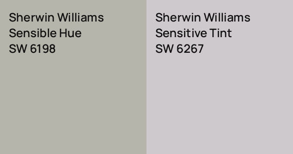 Sherwin Williams Sensible Hue vs. Sherwin Williams Sensitive Tint ...