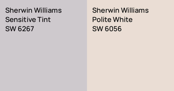 Sherwin Williams Sensitive Tint vs. Sherwin Williams Polite White ...