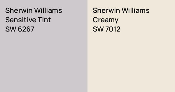 Sherwin Williams Sensitive Tint vs. Sherwin Williams Creamy comparison