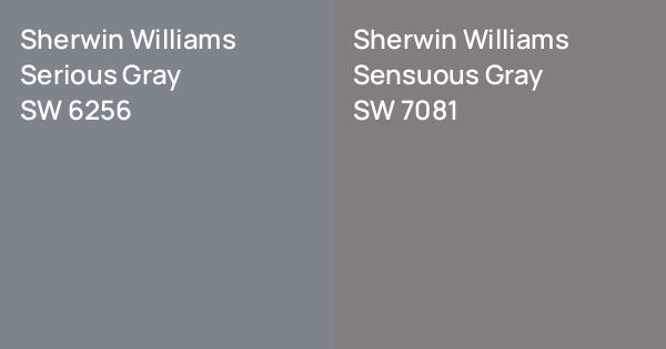 Sherwin Williams Serious Gray vs. Sherwin Williams Sensuous Gray comparison