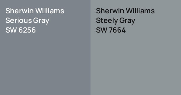 Sherwin Williams Serious Gray vs. Sherwin Williams Steely Gray comparison