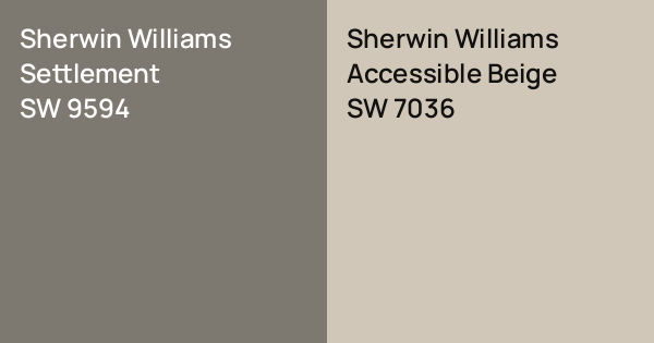 Sherwin Williams Settlement vs. Sherwin Williams Accessible Beige ...