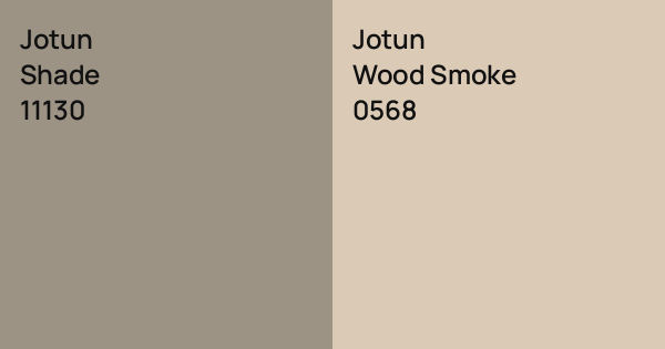 Jotun Shade vs. Jotun Wood Smoke comparison