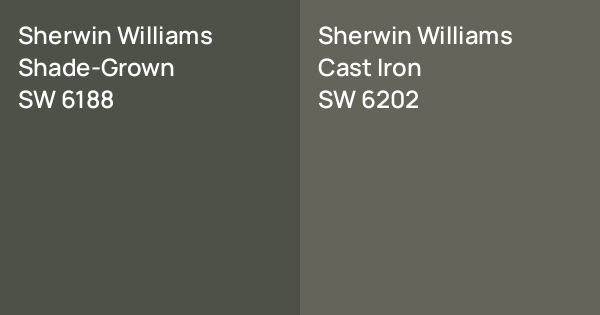 Sherwin Williams Shade-Grown vs. Sherwin Williams Cast Iron comparison