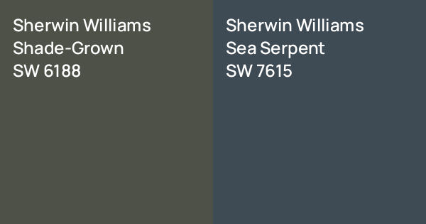 Sherwin Williams Shade-Grown vs. Sherwin Williams Sea Serpent comparison