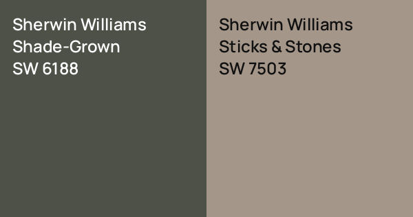 Sherwin Williams Shade-Grown vs. Sherwin Williams Sticks & Stones ...