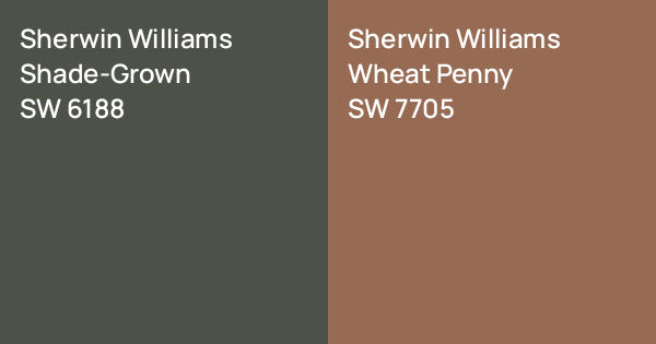 Sherwin Williams Shade-Grown vs. Sherwin Williams Wheat Penny comparison