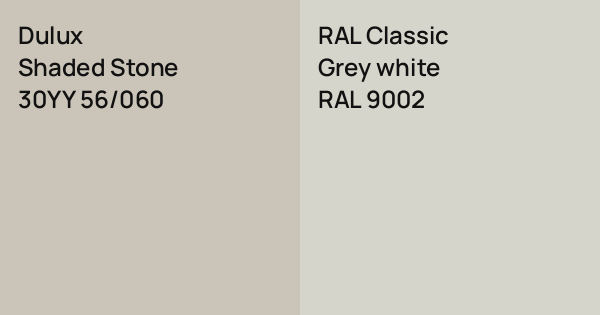 Dulux Shaded Stone vs. RAL Classic Grey white comparison