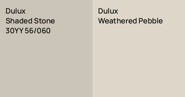 Dulux Shaded Stone vs. Dulux Weathered Pebble comparison