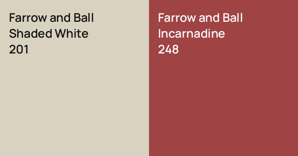 Farrow and Ball Shaded White vs. Farrow and Ball Incarnadine comparison