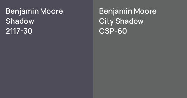 Benjamin Moore Shadow vs. Benjamin Moore City Shadow comparison