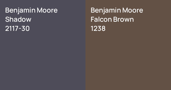 Benjamin Moore Shadow vs. Benjamin Moore Falcon Brown comparison