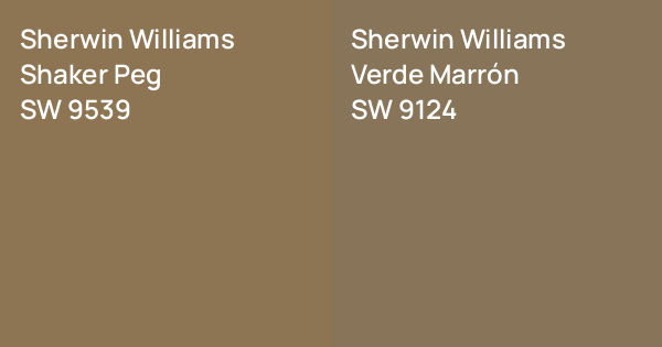 Sherwin Williams Shaker Peg vs. Sherwin Williams Verde Marrón comparison