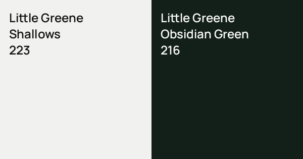 Little Greene Shallows vs. Little Greene Obsidian Green comparison