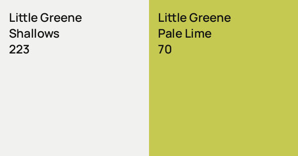 Little Greene Shallows vs. Little Greene Pale Lime comparison