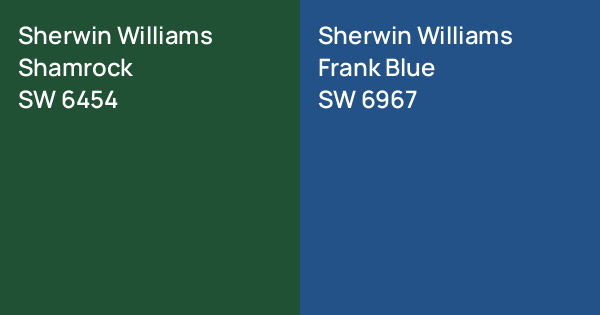 Sherwin Williams Shamrock vs. Sherwin Williams Frank Blue comparison