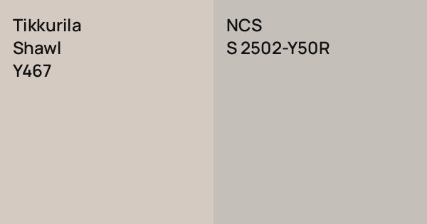 Tikkurila Shawl vs. NCS S 2502-Y50R comparison