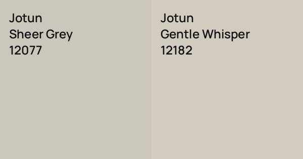 Jotun Sheer Grey vs. Jotun Gentle Whisper comparison