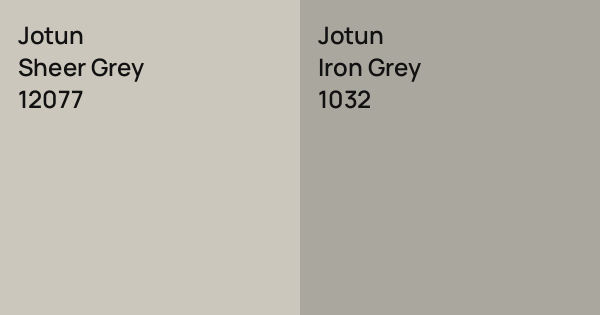 Jotun Sheer Grey vs. Jotun Iron Grey comparison