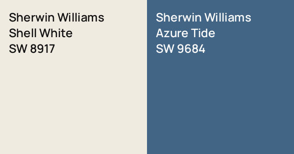 Sherwin Williams Shell White vs. Sherwin Williams Azure Tide comparison