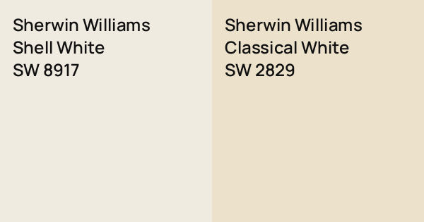 Sherwin Williams Shell White vs. Sherwin Williams Classical White ...