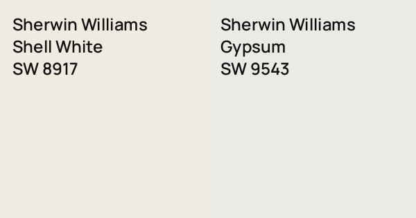 Sherwin Williams Shell White vs. Sherwin Williams Gypsum comparison