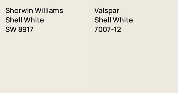 Sherwin Williams Shell White vs. Valspar Shell White comparison