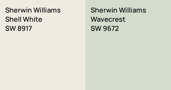 Sherwin Williams Shell White vs. Sherwin Williams Wavecrest comparison