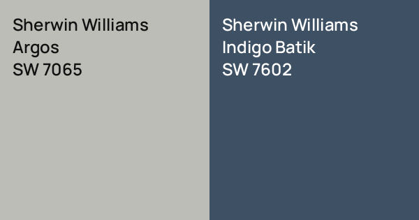 Sherwin Williams Argos vs. Sherwin Williams Indigo Batik comparison