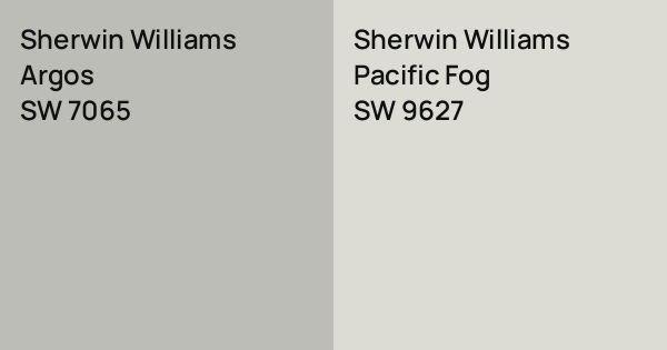 Sherwin Williams Argos vs. Sherwin Williams Pacific Fog comparison