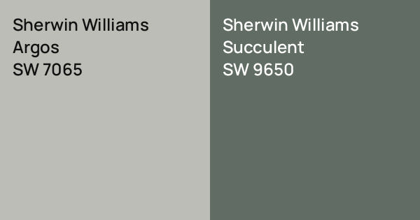 Sherwin Williams Argos vs. Sherwin Williams Succulent comparison