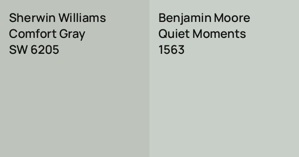 Sherwin Williams Comfort Gray vs. Benjamin Moore Quiet Moments comparison