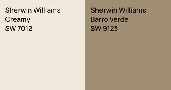Sherwin Williams Creamy vs. Sherwin Williams Barro Verde comparison