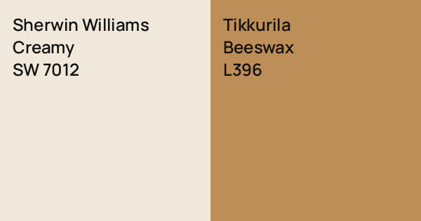 Sherwin Williams Creamy vs. Tikkurila Beeswax comparison