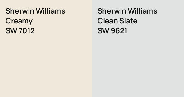 Sherwin Williams Creamy vs. Sherwin Williams Clean Slate comparison