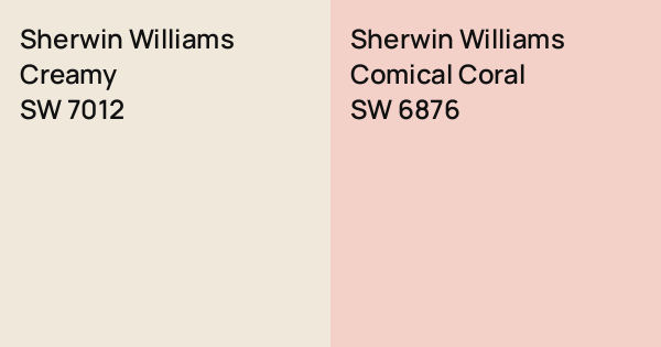 Sherwin Williams Creamy vs. Sherwin Williams Comical Coral comparison