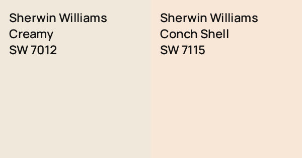 Sherwin Williams Creamy vs. Sherwin Williams Conch Shell comparison
