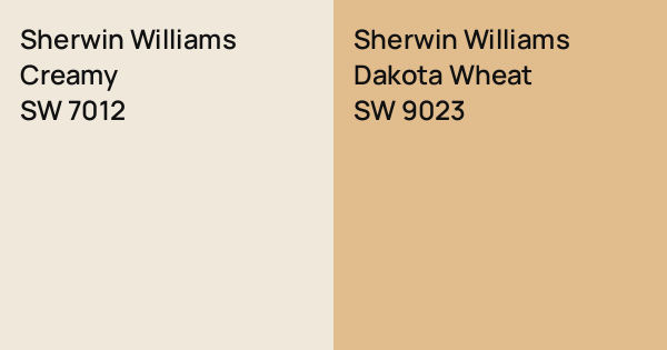 Sherwin Williams Creamy vs. Sherwin Williams Dakota Wheat comparison
