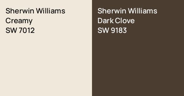 Sherwin Williams Creamy vs. Sherwin Williams Dark Clove comparison