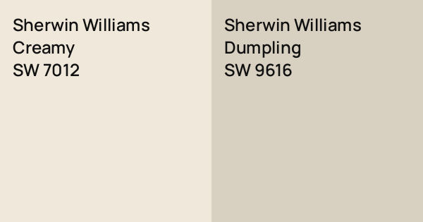 Sherwin Williams Creamy vs. Sherwin Williams Dumpling comparison