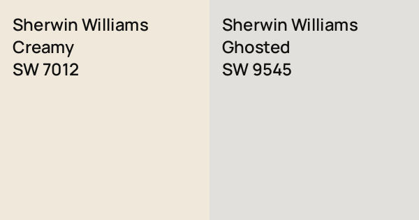 Sherwin Williams Creamy vs. Sherwin Williams Ghosted comparison