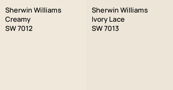 Sherwin Williams Creamy vs. Sherwin Williams Ivory Lace comparison