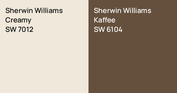 Sherwin Williams Creamy vs. Sherwin Williams Kaffee comparison