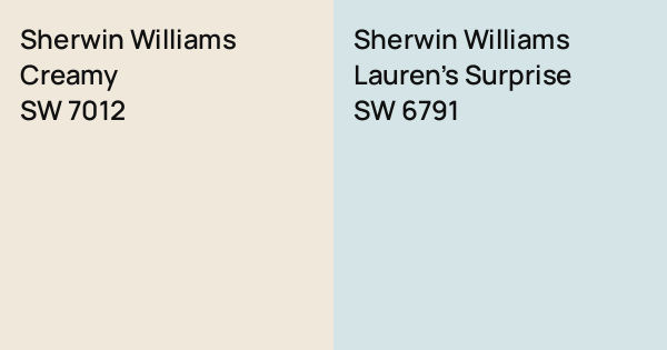 Sherwin Williams Creamy vs. Sherwin Williams Lauren's Surprise comparison