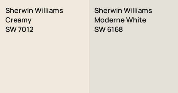 Sherwin Williams Creamy vs. Sherwin Williams Moderne White comparison