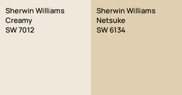 Sherwin Williams Creamy vs. Sherwin Williams Netsuke comparison