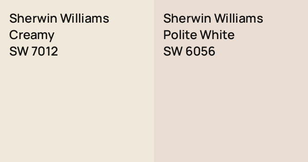Sherwin Williams Creamy vs. Sherwin Williams Polite White comparison
