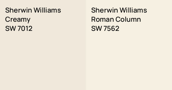 Sherwin Williams Creamy vs. Sherwin Williams Roman Column comparison