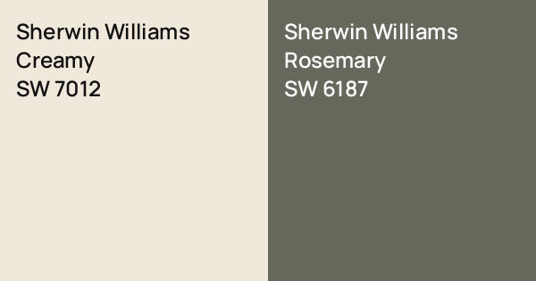 Sherwin Williams Creamy vs. Sherwin Williams Rosemary comparison