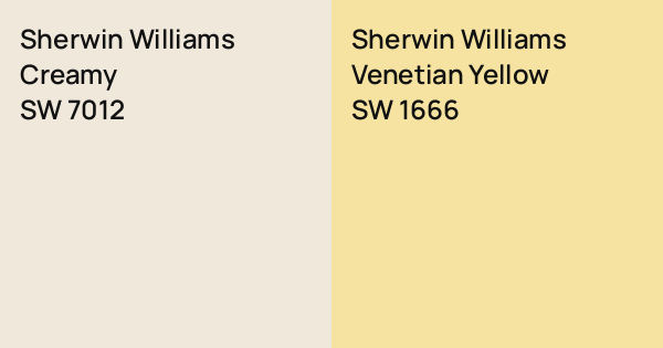 Sherwin Williams Creamy vs. Sherwin Williams Venetian Yellow comparison
